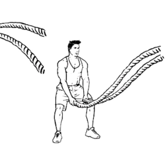 Battle Rope Double Wave - Exercise How-to - Workout Trainer by Skimble
