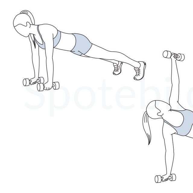 Plank Rotation With Weights - Exercise How-to - Workout Trainer by Skimble