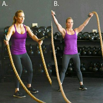 Single-Arm Wave With Squat by Rema M. - Exercise How-to - Skimble