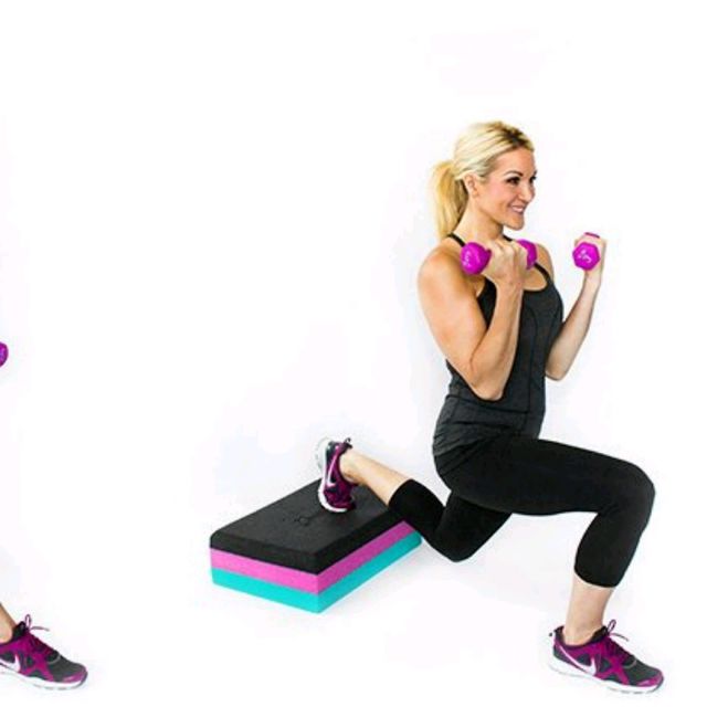 Alternating Step Lunge & Bicep Curl by Sonia R. - Exercise How-to - Skimble