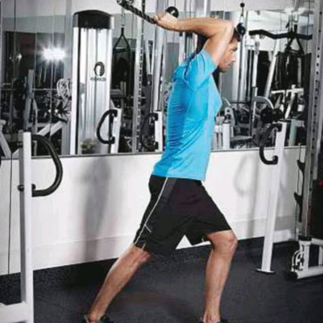 Standing Overhead Tricep Extended - Exercise How-to - Workout Trainer ...