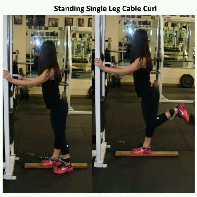 Cable Standing Leg Curl by Roxxi Franklin - Exercise How-to - Skimble