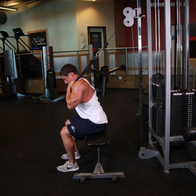 Cable Seated Crunch - Exercise How-to - Workout Trainer by Skimble