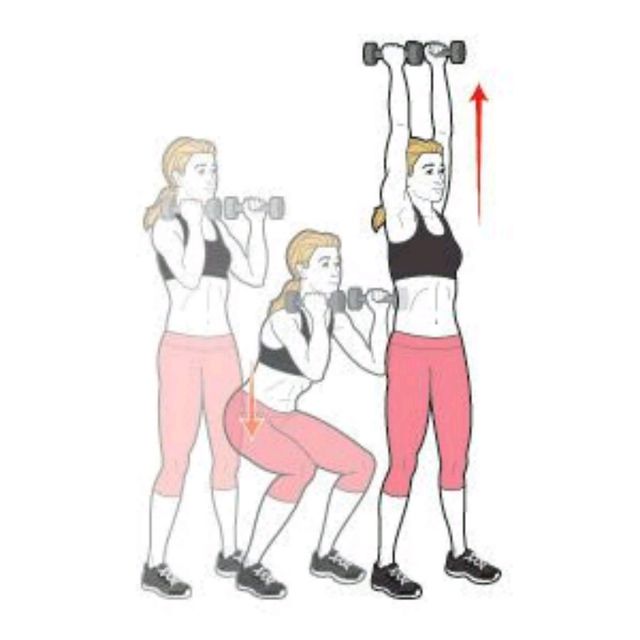 Squat & Press - Exercise How-to - Workout Trainer by Skimble