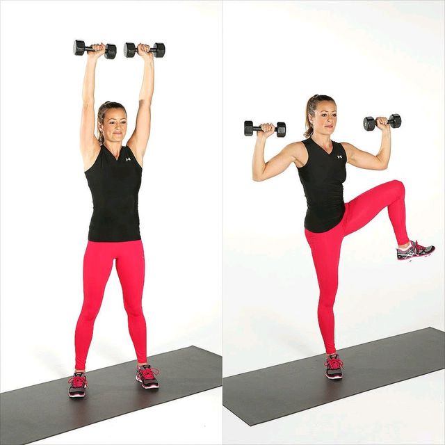 Shoulder Press Side Crunch by Gerrand Crosby - Exercise How-to - Skimble