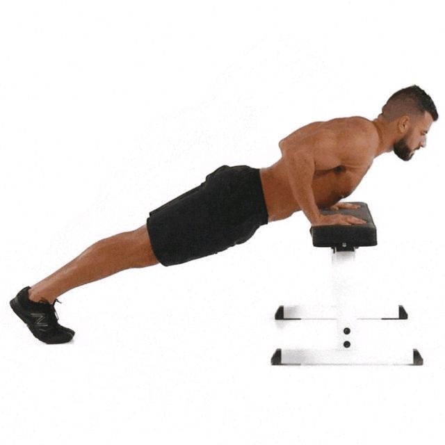 Hands Elevated Push Up - Exercise How-to - Workout Trainer by Skimble