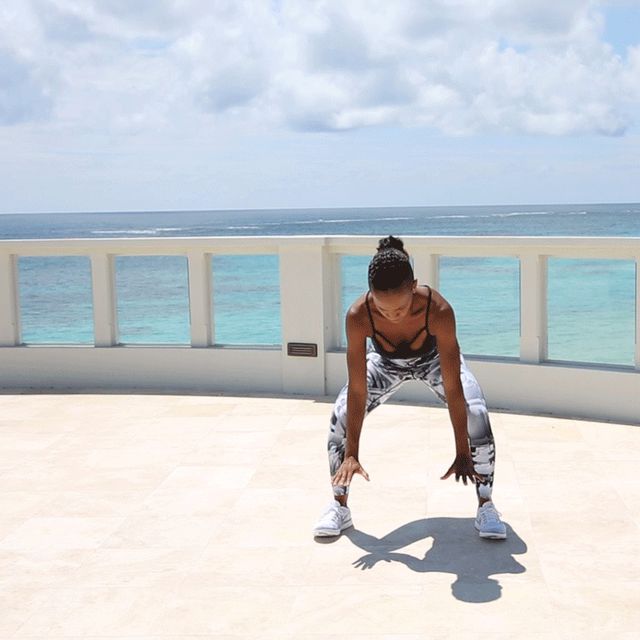 Burpee to Lateral Jump Squat by Cleo W. - Exercise How-to - Skimble