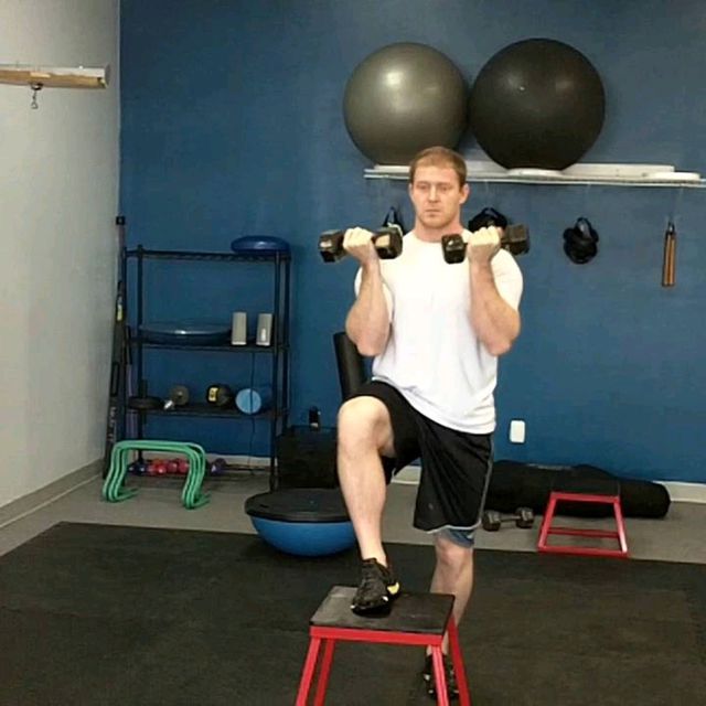 Dumbbell Front Loaded Step Ups by Silas Eisenback - Exercise How-to ...