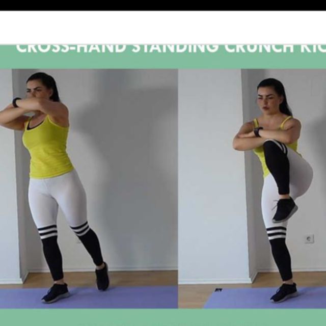 Cross-Hand Stand Crunch Kicks por Bridgitte Dabrowski - Ejercicio Cómo ...