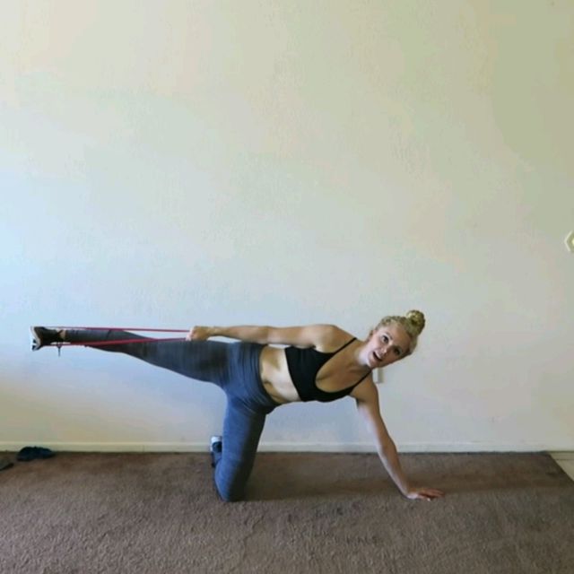 Modified Side Plank Kick Loop Band by Bernadette Cordeau - Exercise How ...