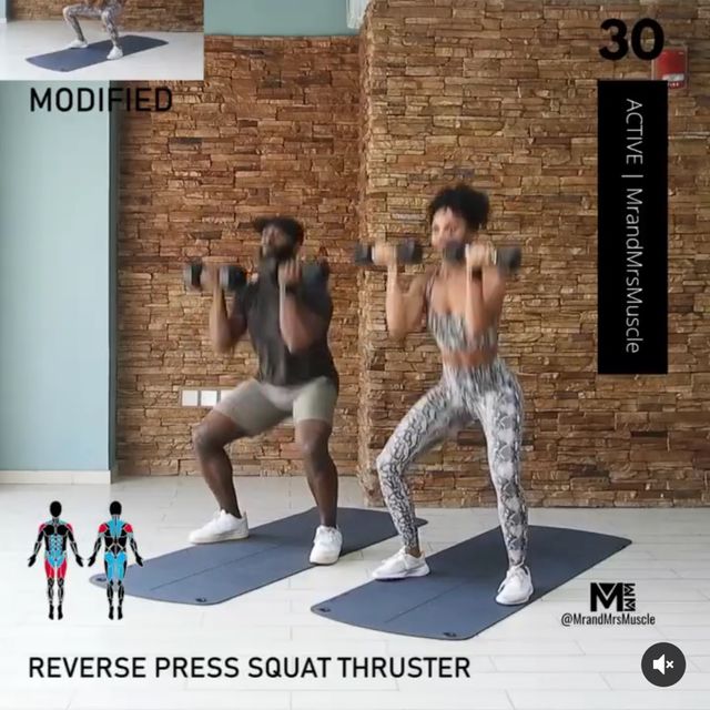 Reverse Press Squat Thrusters by Cleo W. - Exercise How-to - Skimble