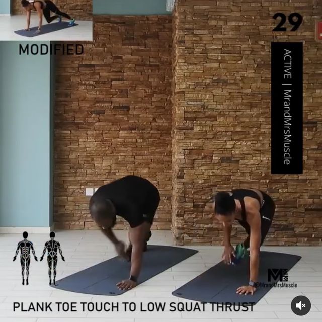Plank Toe Touch To Low Squat Thrust by Cleo W. - Exercise How-to - Skimble