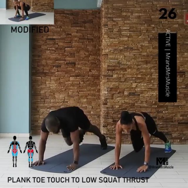 Plank Toe Touch To Low Squat Thrust - Exercise How-to - Workout Trainer ...