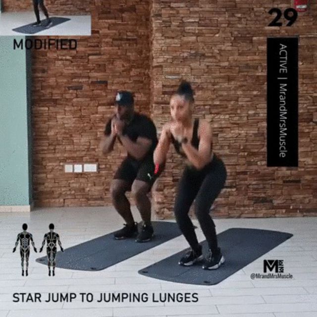 Star Jump To Jumping Lunges - Exercise How-to - Workout Trainer by Skimble