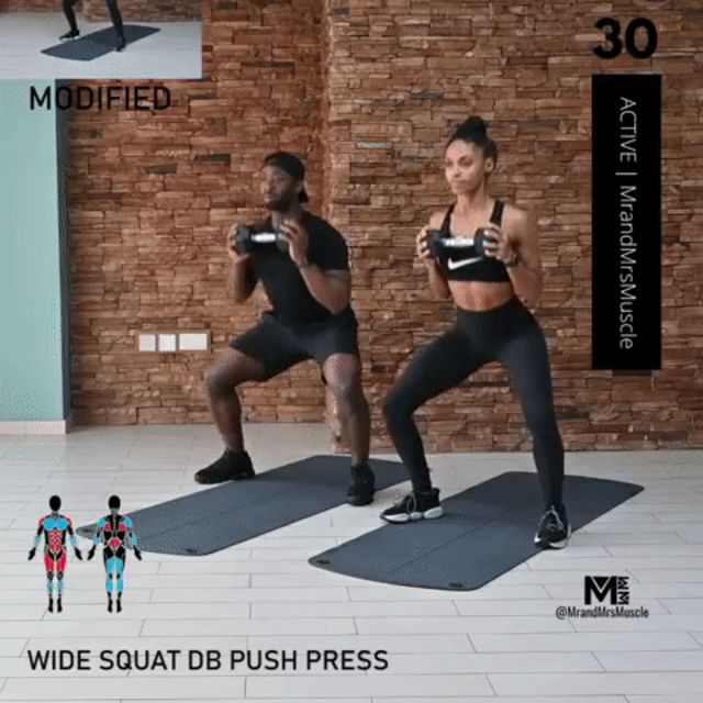 Wide Squat Push Press - Exercise How-to - Skimble