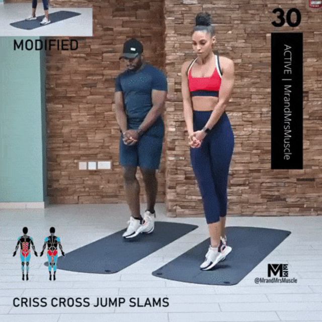 Criss Cross Jump Slams - Exercise How-to - Skimble