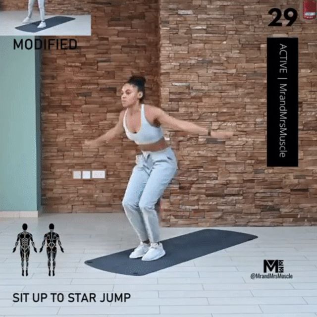 Sit Up to Star Jump - Exercise How-to - Workout Trainer by Skimble