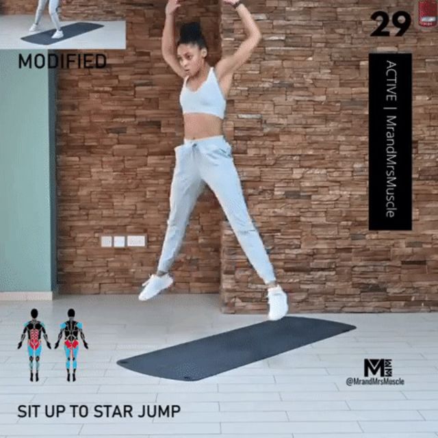 Sit Up to Star Jump - Exercise How-to - Workout Trainer by Skimble