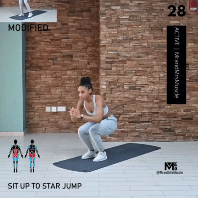 Sit Up to Star Jump - Exercise How-to - Workout Trainer by Skimble