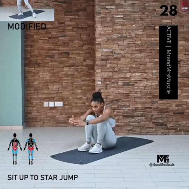 Sit Up to Star Jump - Exercise How-to - Workout Trainer by Skimble