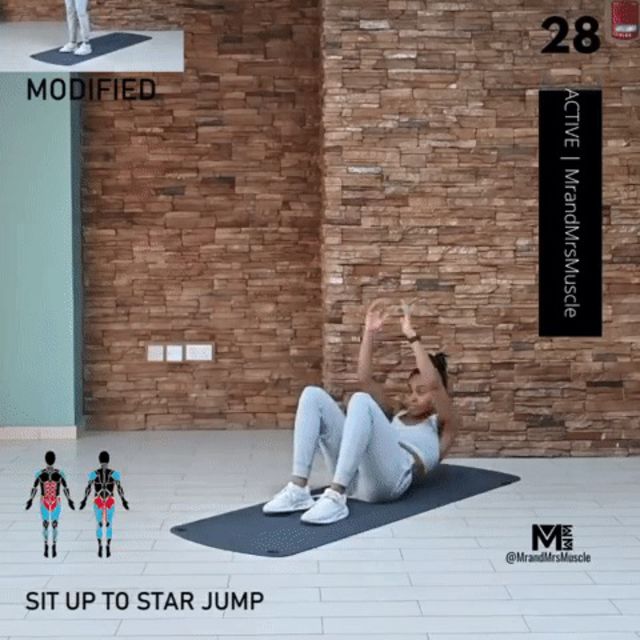 Sit Up to Star Jump - Exercise How-to - Workout Trainer by Skimble