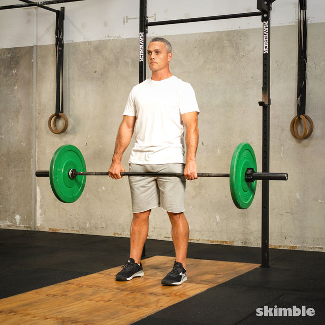 Barbell Shrugs - Exercise How-to - Workout Trainer by Skimble