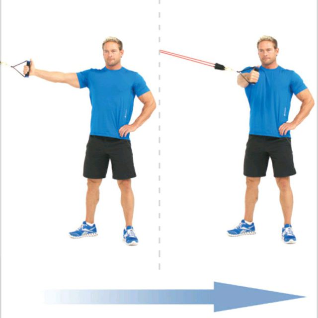 Standing Chest Fly (High) With Tube Bands by Alex 🌊. - Exercise How-to ...