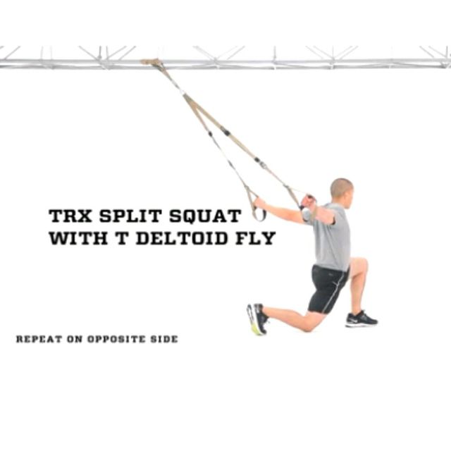 Trx Split Squat W/T Deltoid Fly by Alex 🌊. - Exercise How-to - Skimble