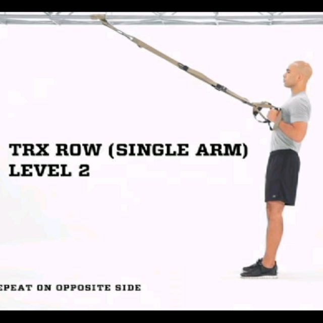 TRX Row (Single Arm) Lev 2 - Exercise How-to - Skimble
