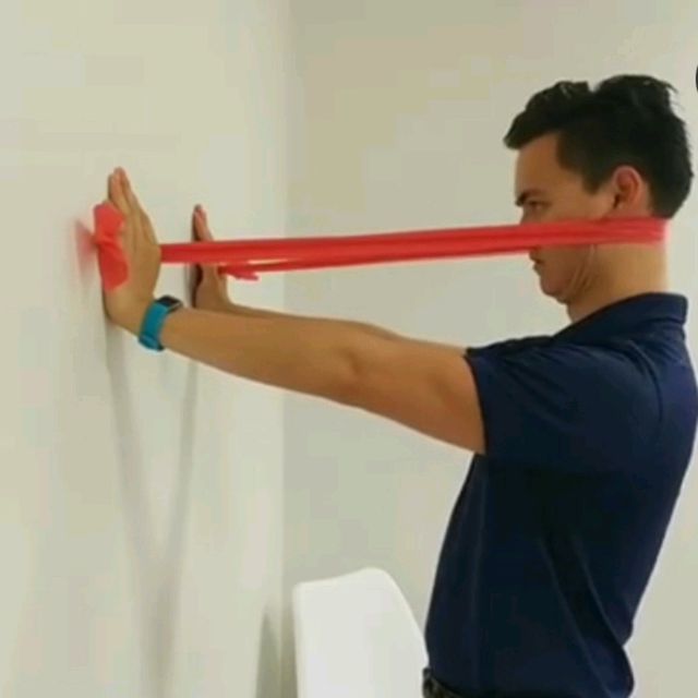 Neck exercise with resistance tape - Exercise How-to - Workout Trainer ...
