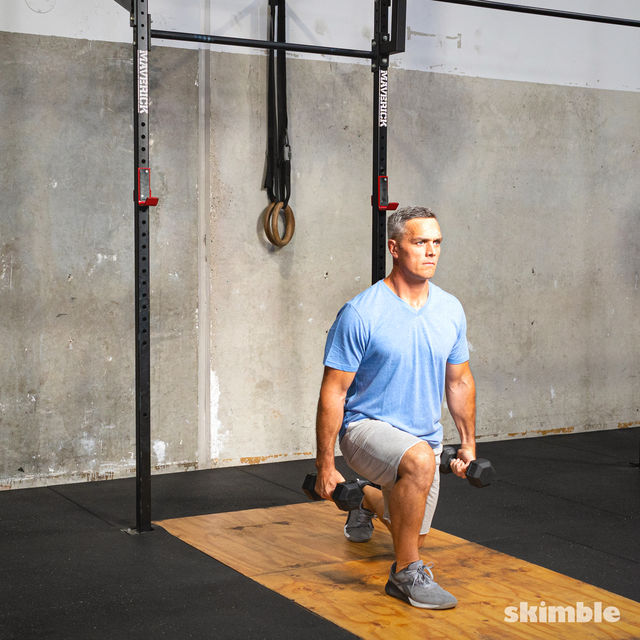 Dumbbell Split Jumps - Ejercicio Cómo hacerlo - Skimble