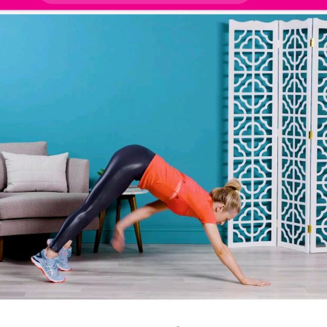 Downward facing dog to alternating knee taps by Gitte K. - Exercise How ...