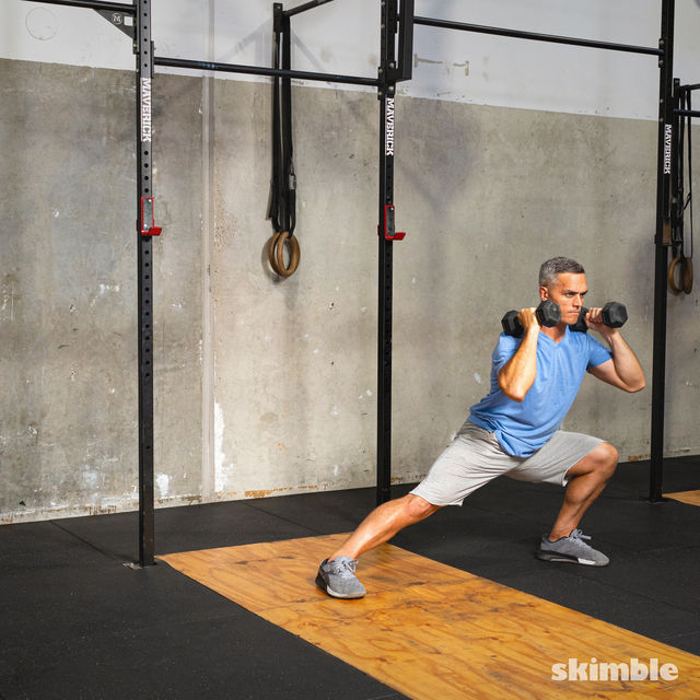 Lateral Lunge with Shoulder Press - Exercise How-to - Workout Trainer ...