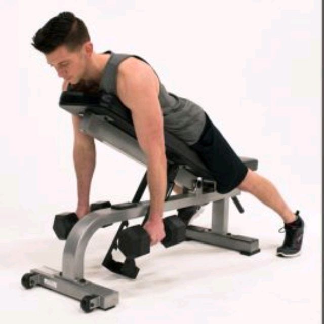 Remo Mancuernas A Dos Manos Apoyo Banco by Javier C. - Ejercicio Cómo ...