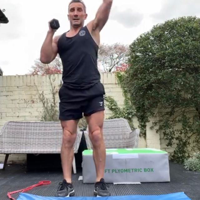 Dumbbell Squat To Alternate Press by Adele A. - Exercise How-to - Skimble