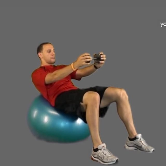 Stability Ball Russian Twists w/ Dumbbell - Exercise How-to - Skimble