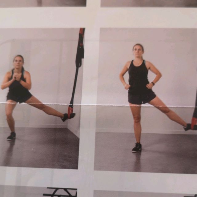 Strap Single Leg Squats - Exercise How-to - Workout Trainer by Skimble