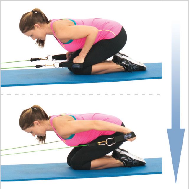 Stretch Cord Kneeling Tricep Kickbacks por Brian Fallon - Ejercicio ...