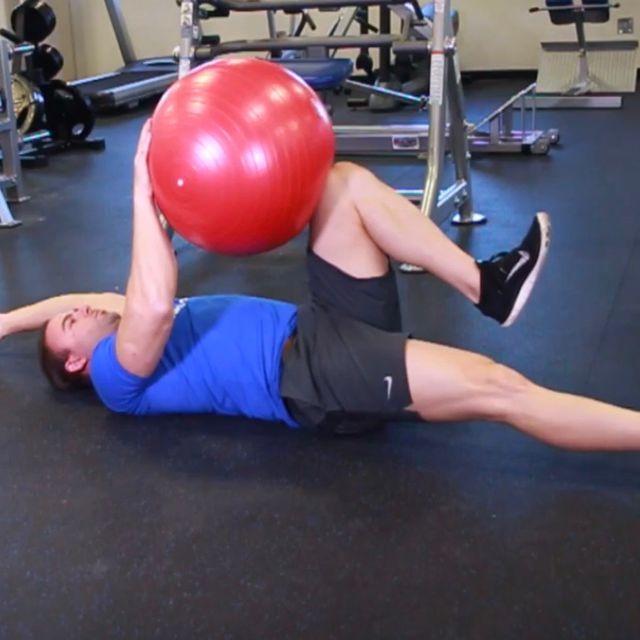 Stability Ball Deadbugs L Arm/R Leg by Brian Fallon - Exercise How-to ...