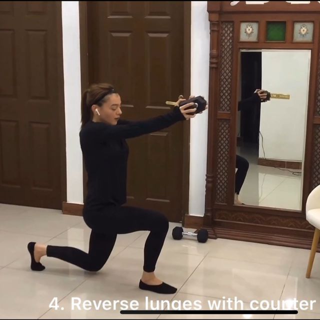 Reverse Lunges With Counter Press by Shaikh Sahab - Exercise How-to ...