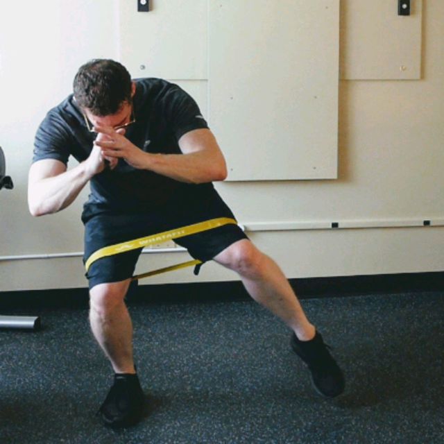 Band Squat Sidestep With Toe Tap - Exercise How-to - Workout Trainer by ...