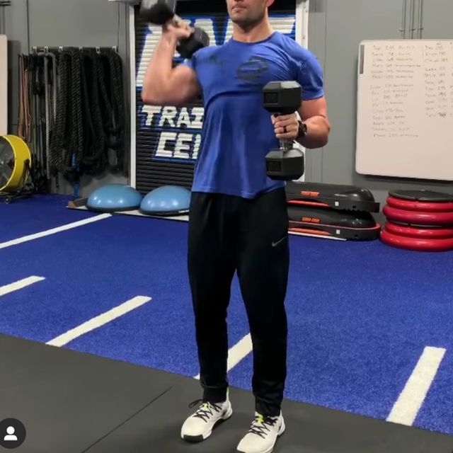 Iso Curl + Curl To Military Press - Exercise How-to - Workout Trainer ...