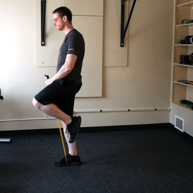 Band Reverse Lunge To Single Leg Bicep Curl by Patrick9 M. - Exercise ...