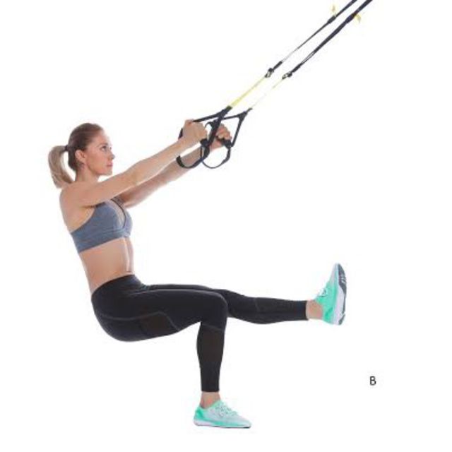 Sentadilla A Una Sola Pierna TRX by María Soto - Ejercicio Cómo hacerlo - Skimble