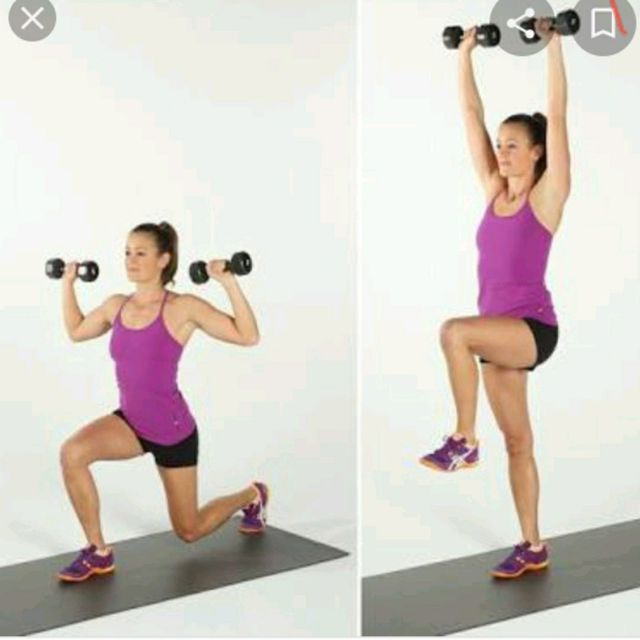 Reverse Lunges To Push Press by Nada Akram - Exercise How-to - Skimble