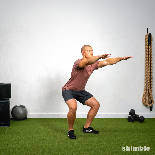 Squat Pulses - Exercise How-to - Skimble Workout Trainer