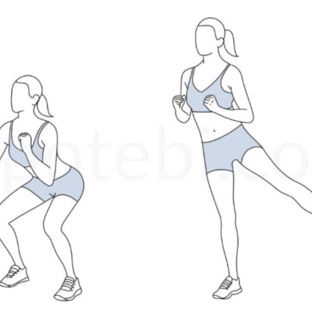 Squat With Leg Lift - Exercise How-to - Workout Trainer by Skimble