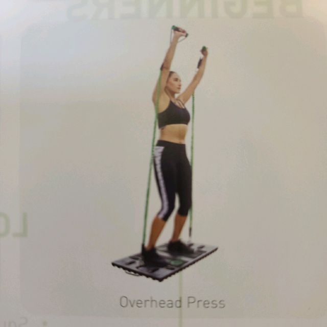Overhead Press - Resistance Band - Exercise How-to - Workout Trainer by ...