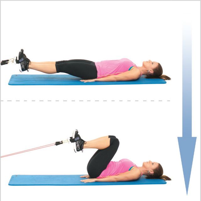 Lying Hip Flexion With Tube Bands by Mz Coffee - Exercise How-to - Skimble