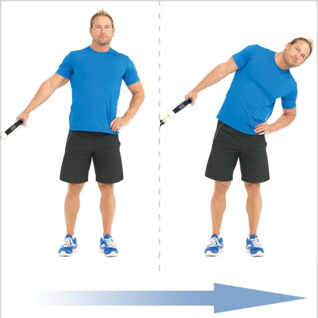 Oblique Side Bend With Tube Bands by Mz Coffee - Exercise How-to - Skimble